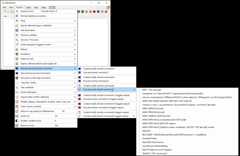 BatchPatch Remote Command Execution Options